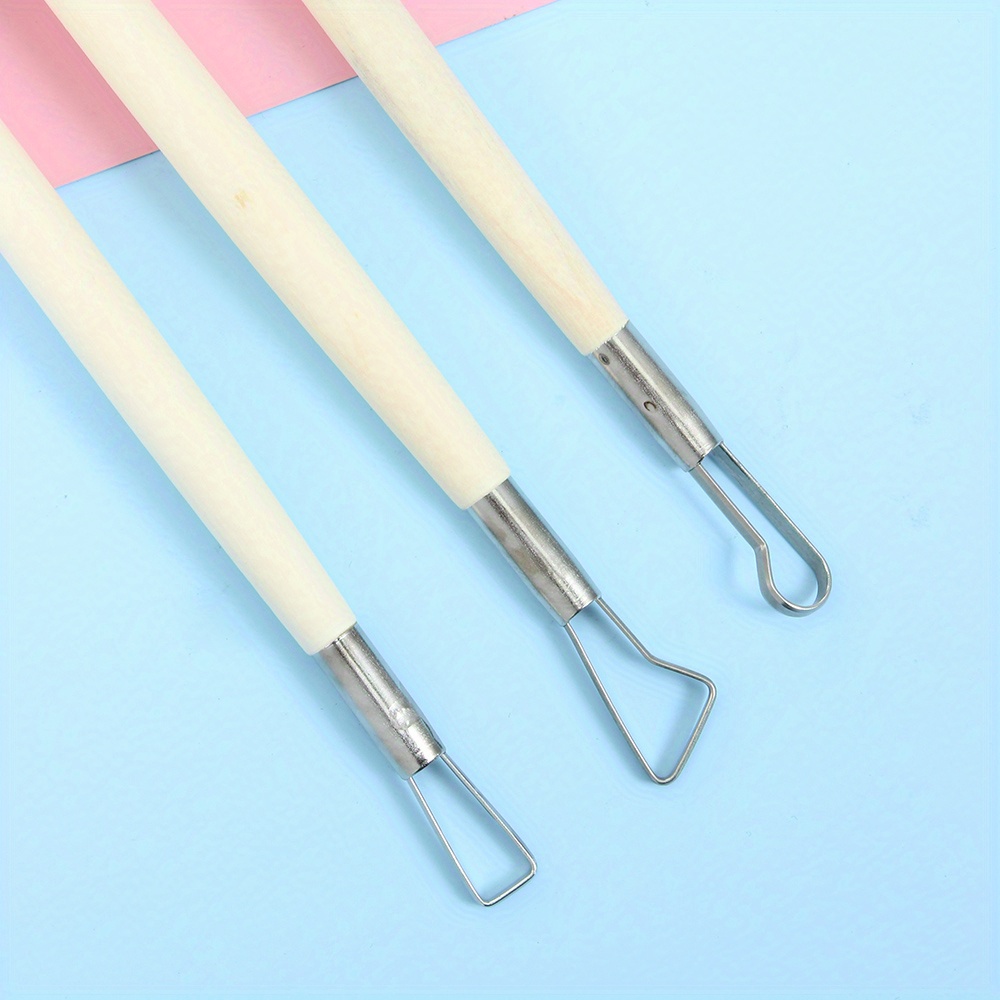 6pcs set of clay plastic clay tools stainless steel scraper wooden ...