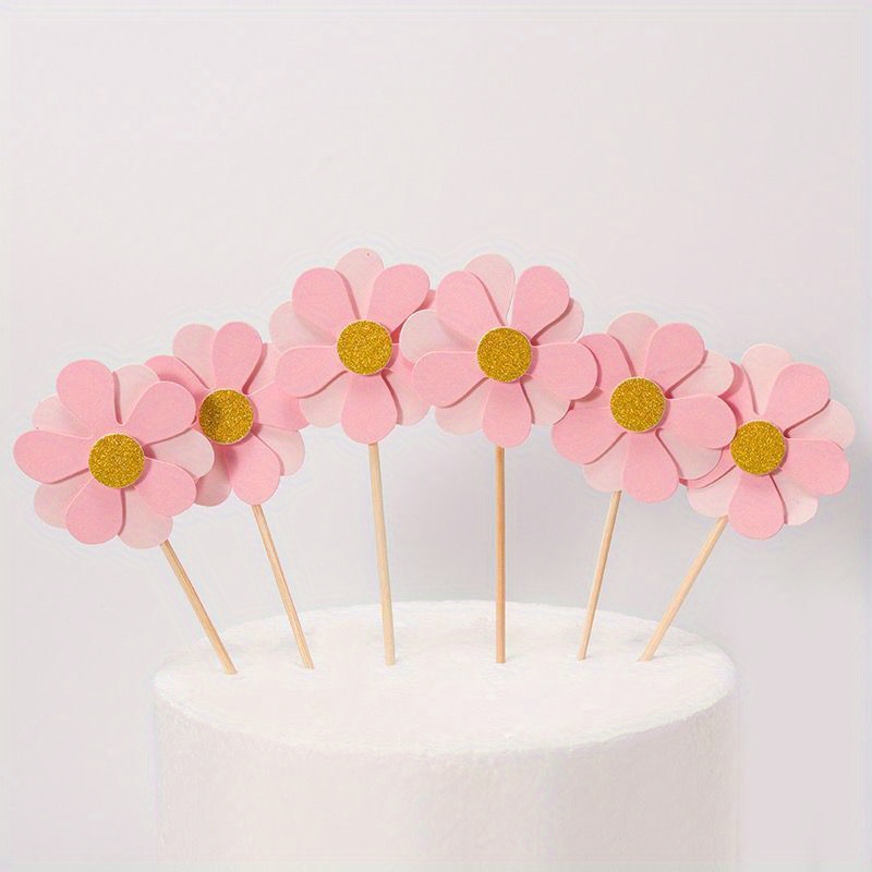 Blush Flower Cupcake Toppers Toothpicks Food - Temu Netherlands