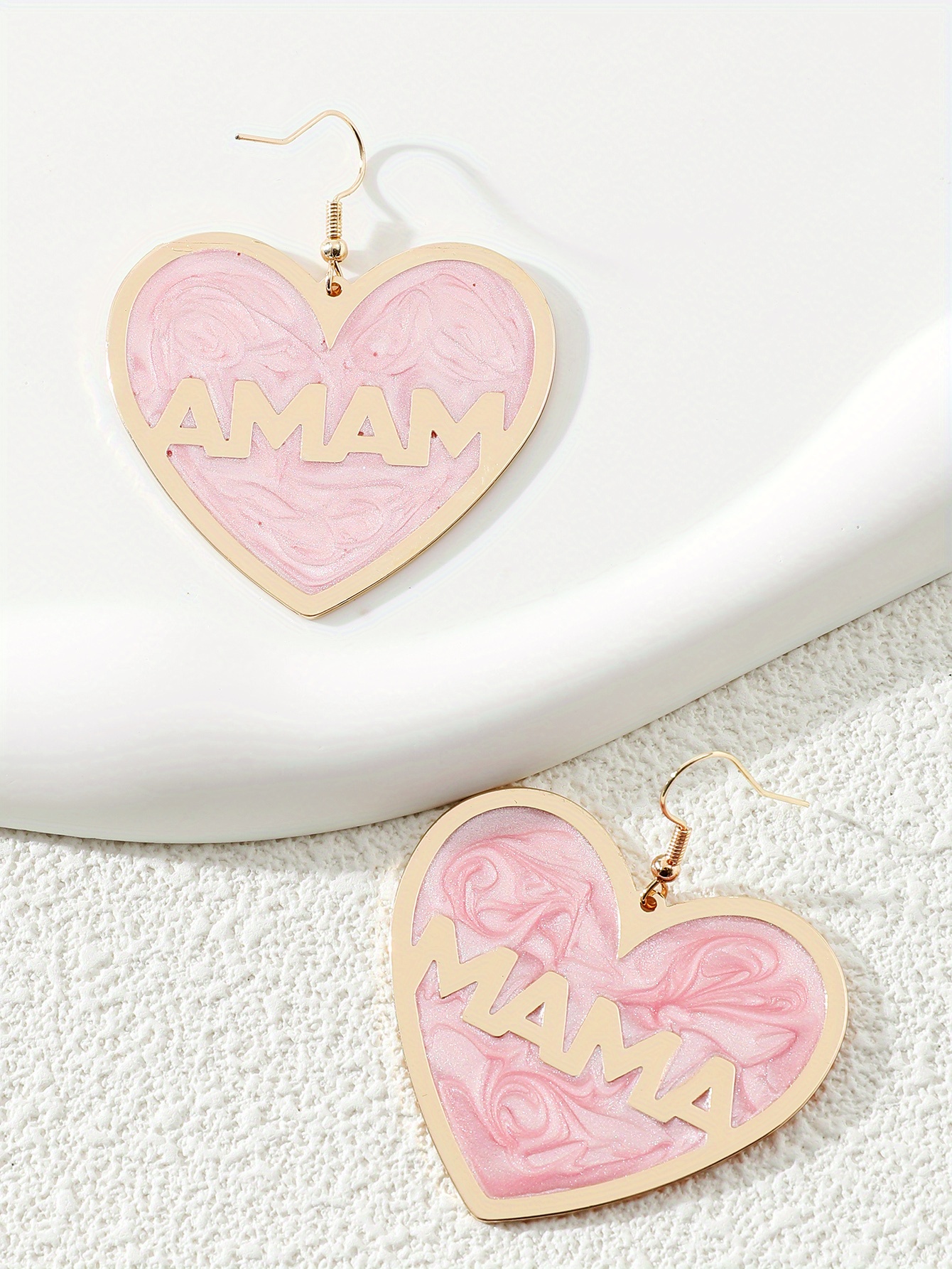 Day Jewelry Heart Shape Mom Letter Pink Dangle - Temu Australia