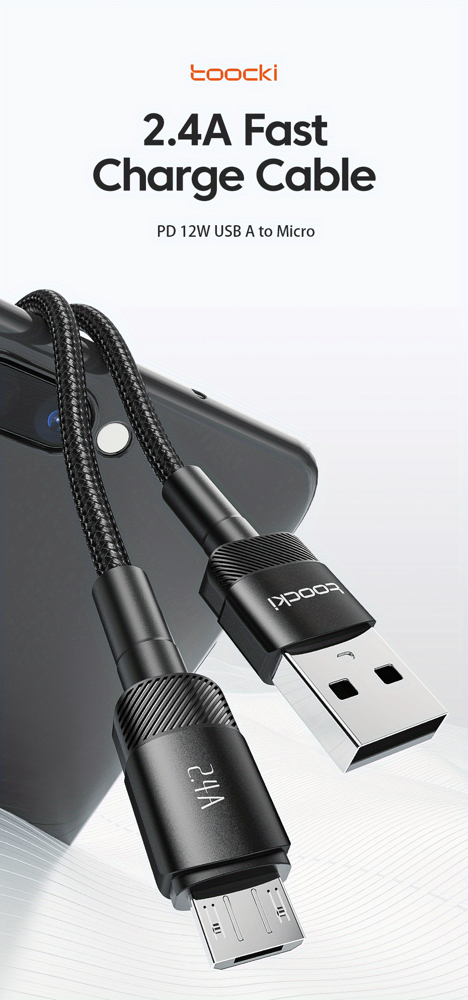 Usb Micro Cable Android Data Wire .4a Fast - Temu United