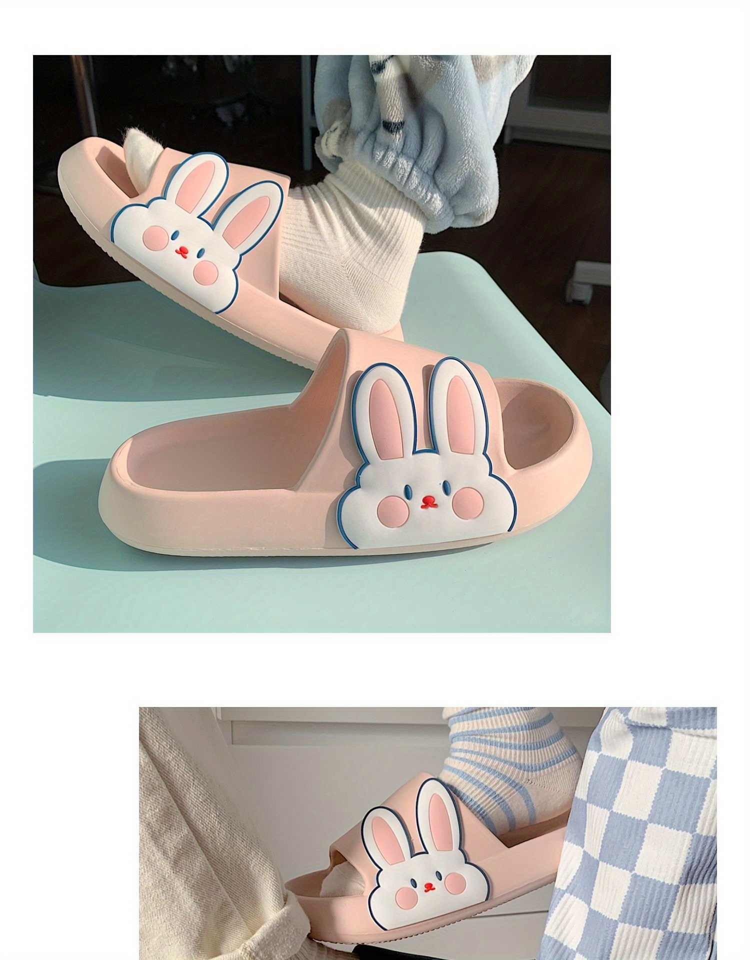 Girls Trendy Rabbit/bunny Slides Kids - Temu Ireland
