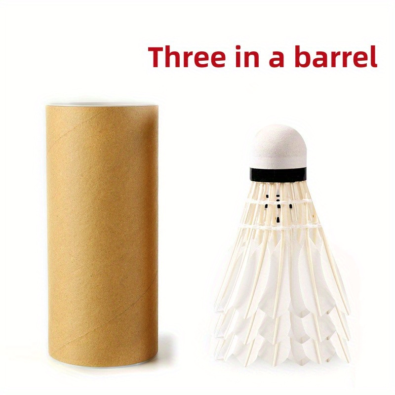 Badminton Shuttlecock White Goose Board Feather Flying Stability ...