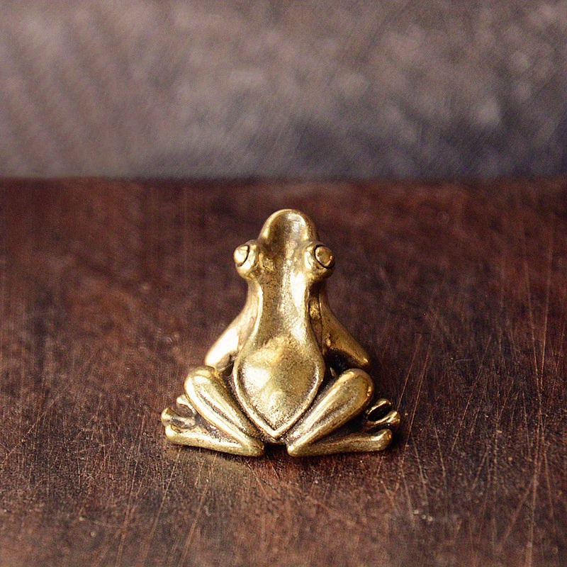Cute Retro Copper Frog Figurine Miniature Desktop Ornament - Temu