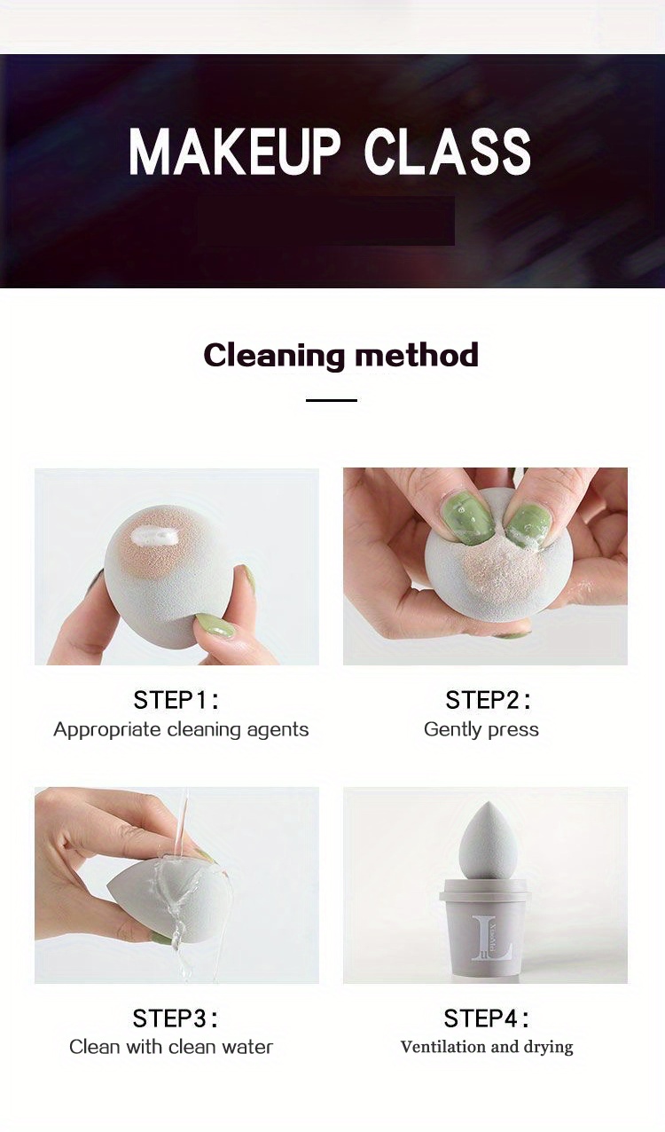 Blue Makeup Sponge Set Flawless Soft Setting Face Puffs - Temu