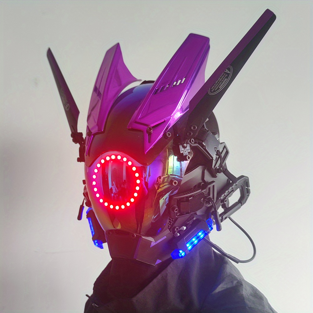 Mechanical Science Fiction Punk Mask Cool Colorful Led Lights Halloween ...