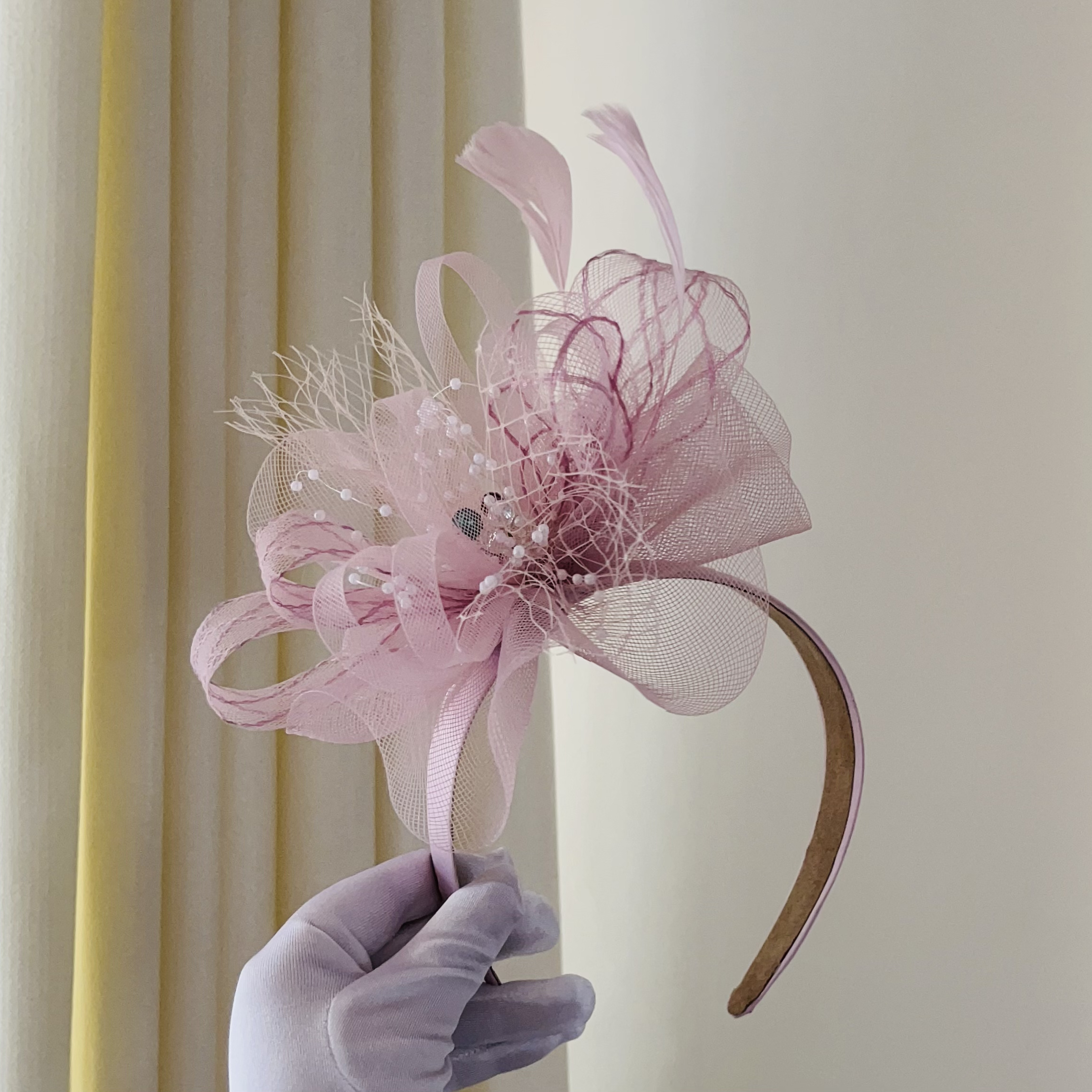 Mesh Flower Faux Feather Headband Hair Accessories Retro - Temu Netherlands