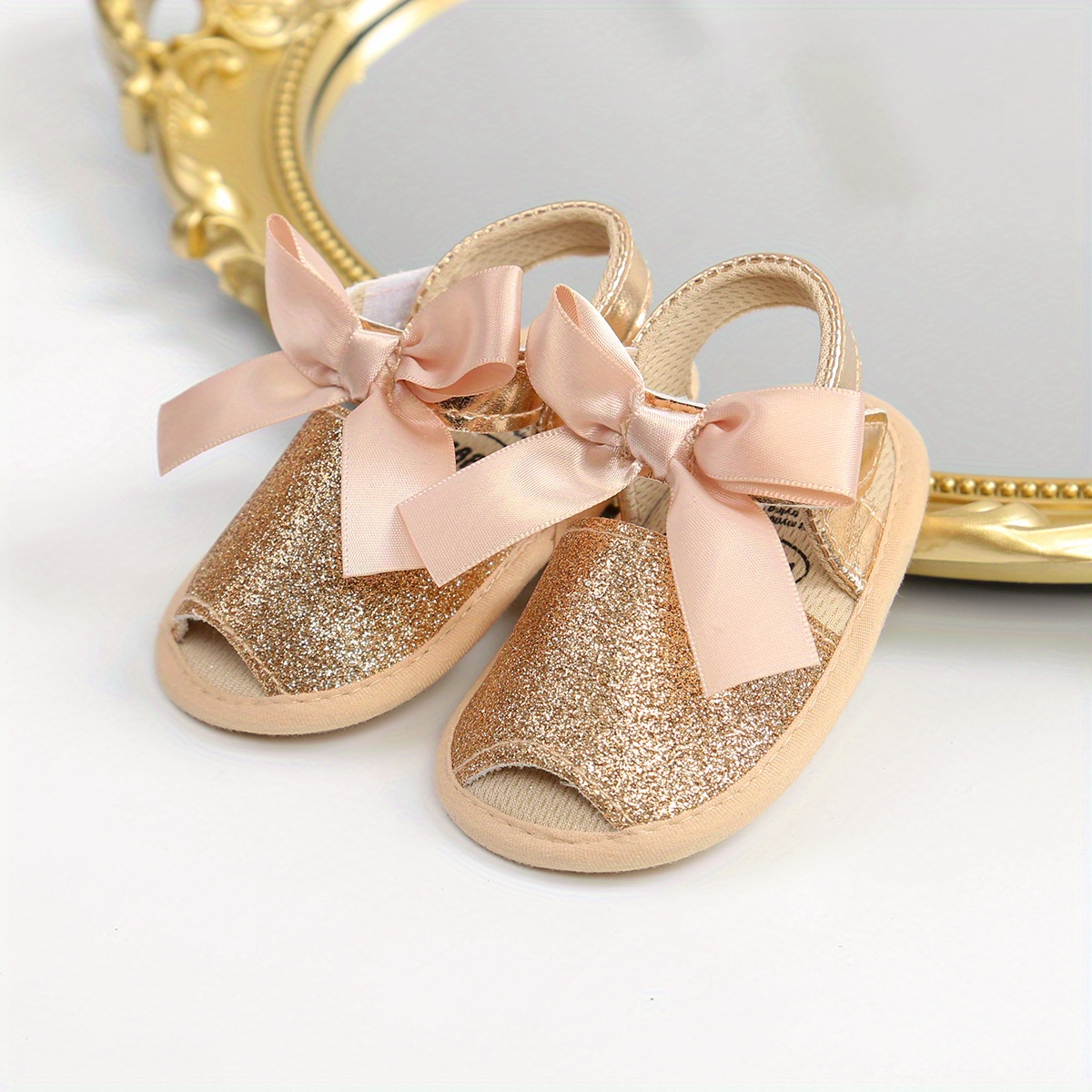 Baby Girls Cute Lace Bow Tie Slide Sandals With Assorted - Temu United Kingdom