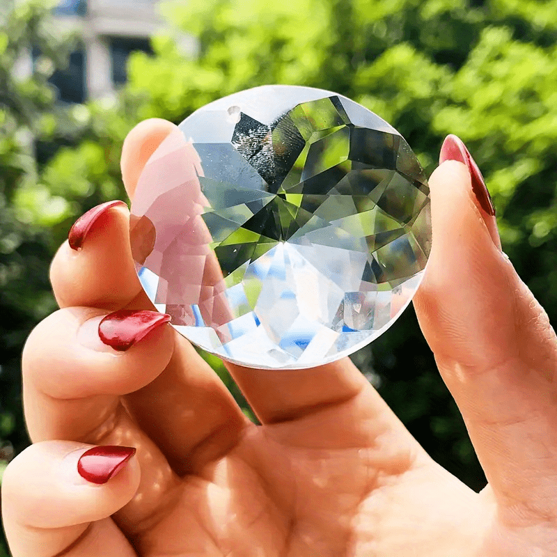 Clear Round Crystal Feng Shui Faceted Prism Hanging Glass - Temu United ...