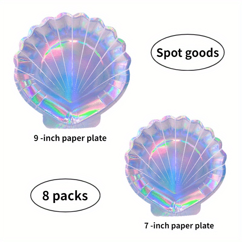 Mermaid Party Shell Paper Plate Set Disposable Plates - Temu Australia