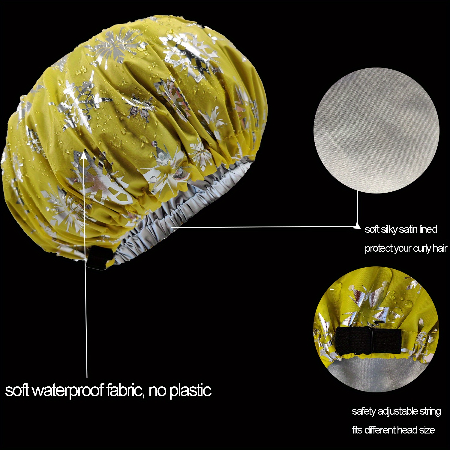 Extra Large Shower For Women Satin Lined Sleep Bonnets Adjustable Xl ...