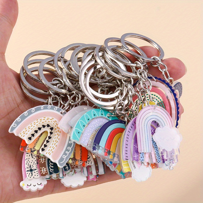 cartoon rainbow keychain cute acrylic key ring purse bag - Temu Norway