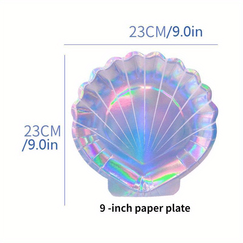 Mermaid Party Shell Paper Plate Set Disposable Plates - Temu Australia
