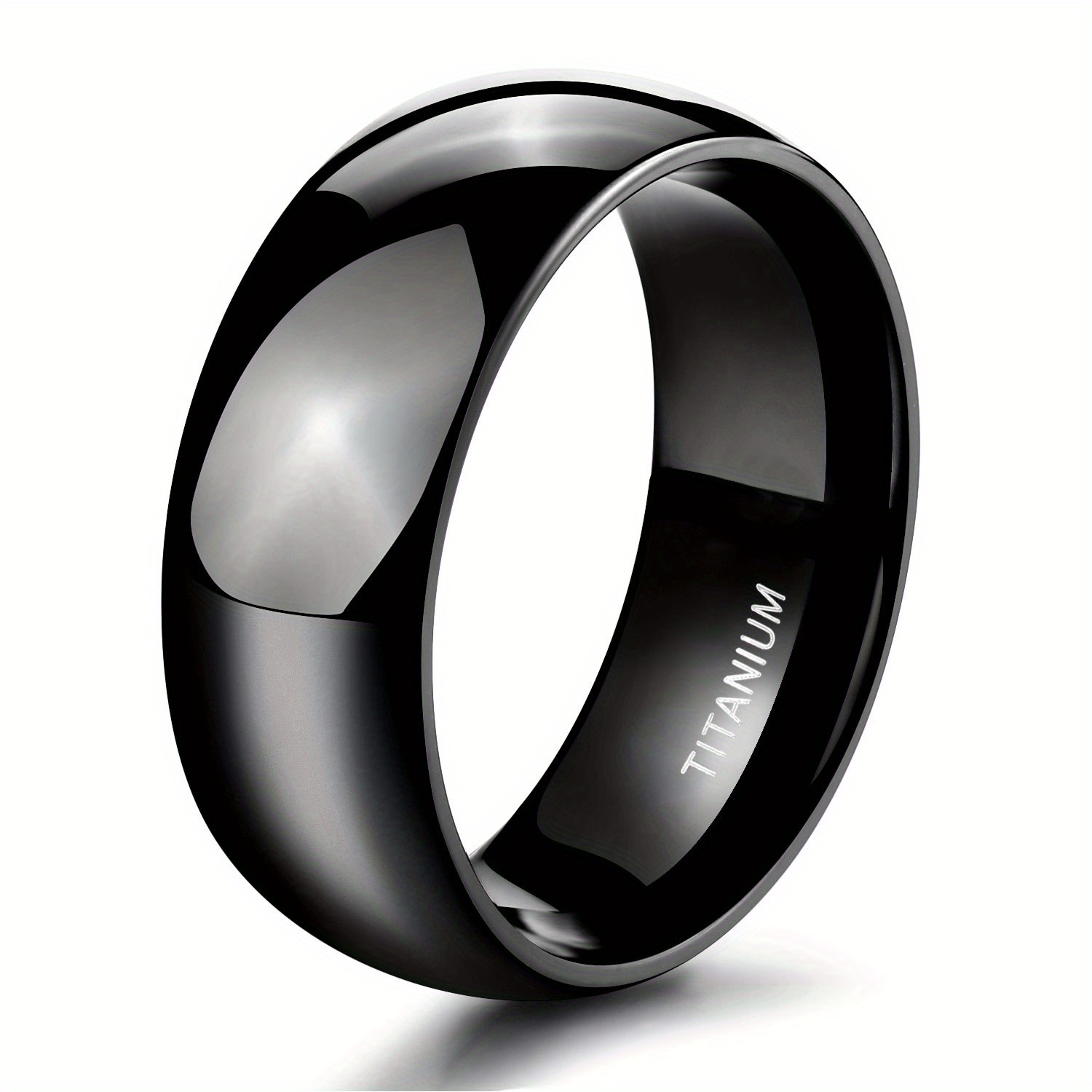 Men's Round Top High Polished Pure Titanium Ring Usa Size - Temu United ...