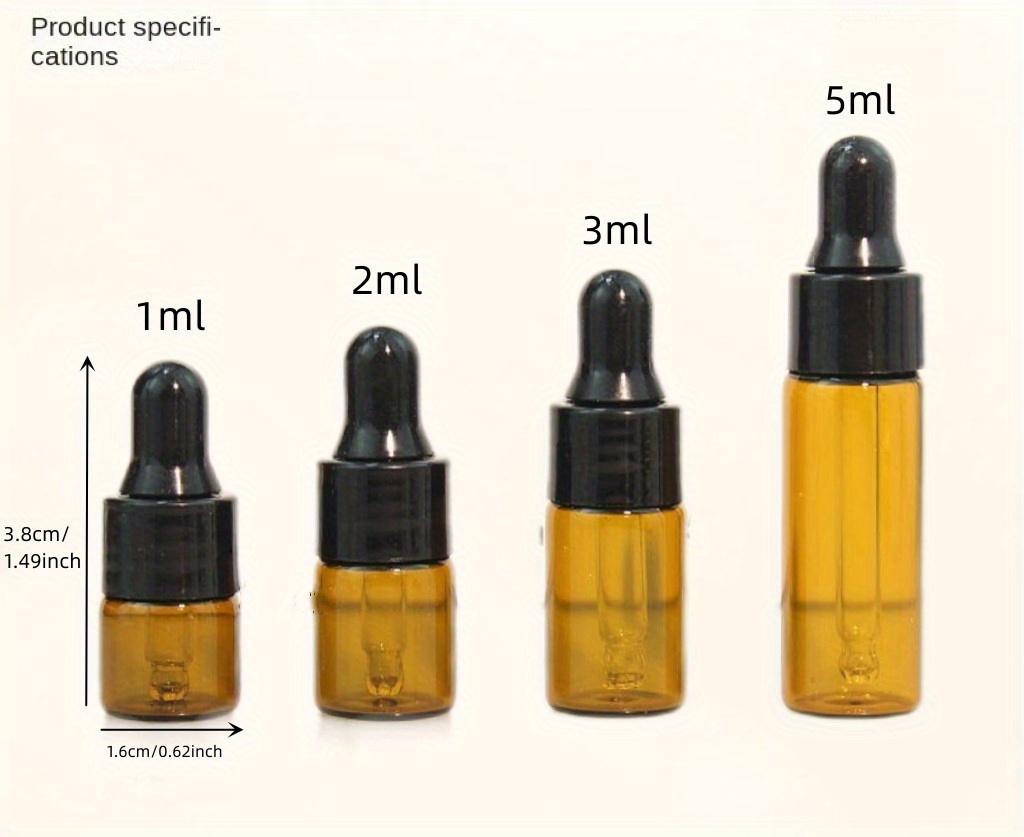 Amber Glass Dropping Bottles Mini Essential Oil Dropper - Temu
