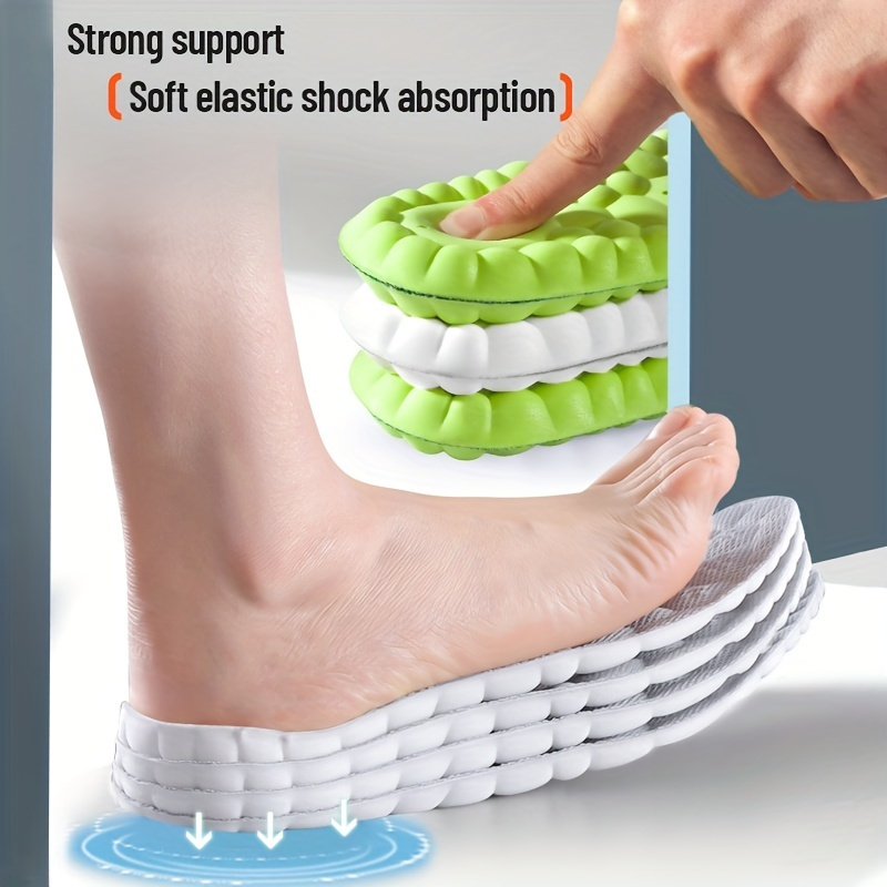 4 Insoles Soft Breathable High Shock - Temu