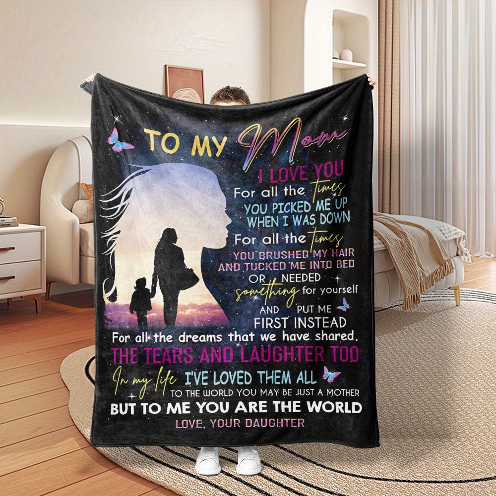 flannel blanket gifts mom form daughter throw blanket - Temu New Zealand