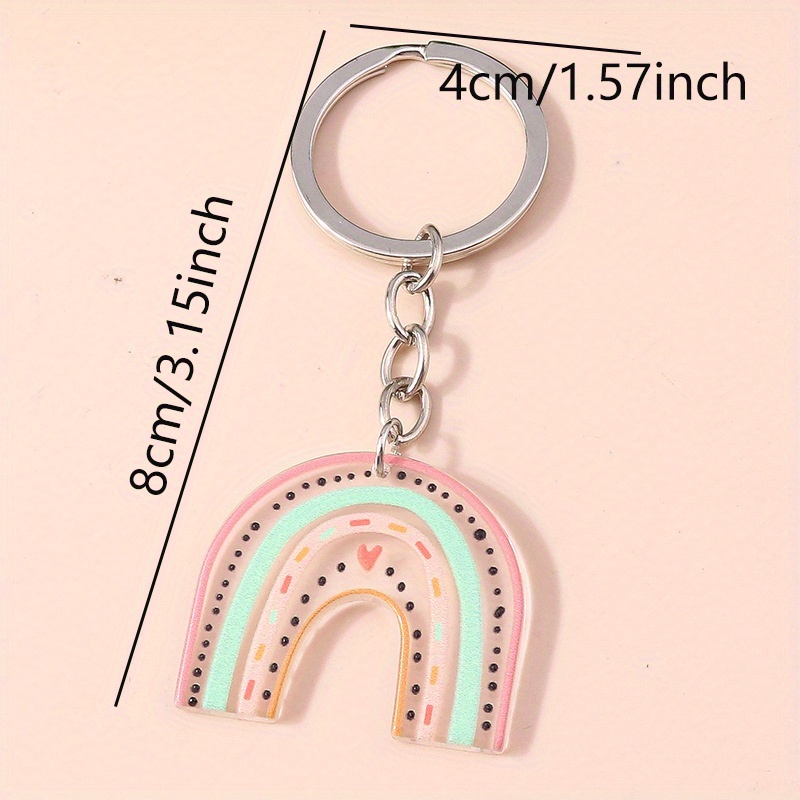 cartoon rainbow keychain cute acrylic key ring purse bag - Temu Norway