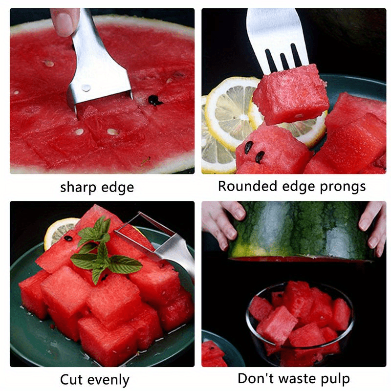 Kitchen 2 in 1 Watermelon Fork Stainless - Temu