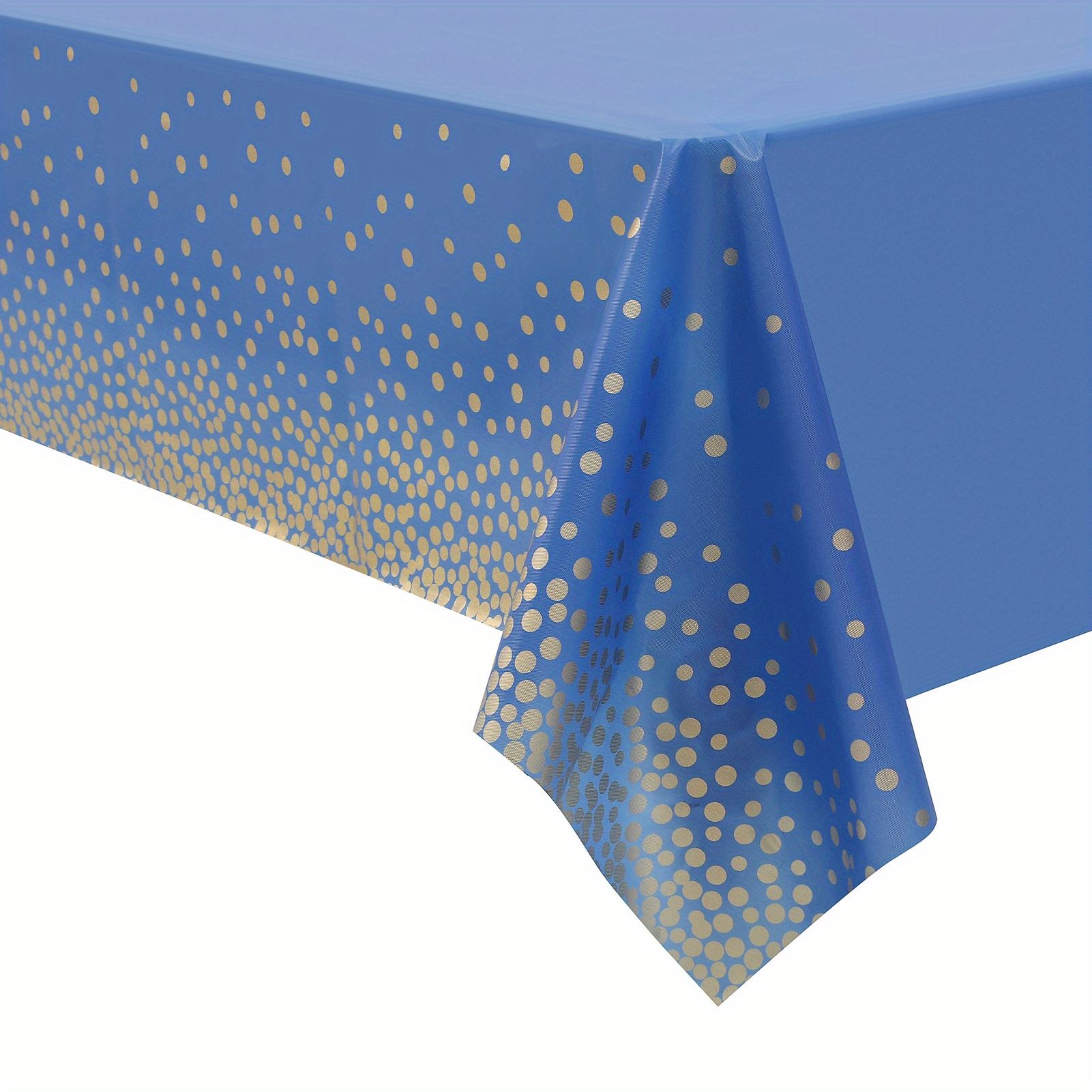 Blue Golden Disposable Table Cloth Elegant Glossy Polka Dots - Temu