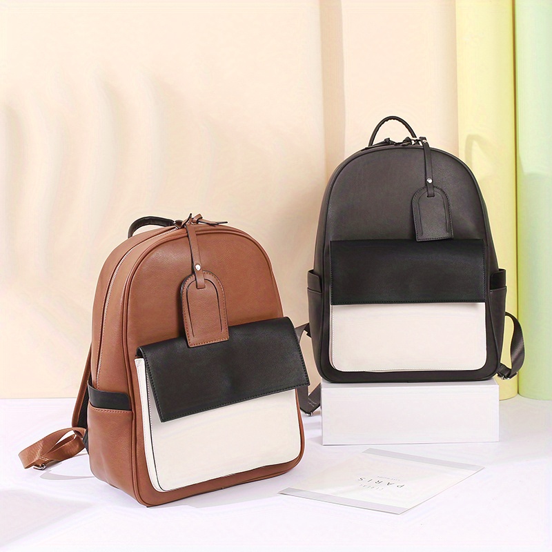 Leisure Pu Leather Backpack Large Capacity Outdoor Multi - Temu New Zealand