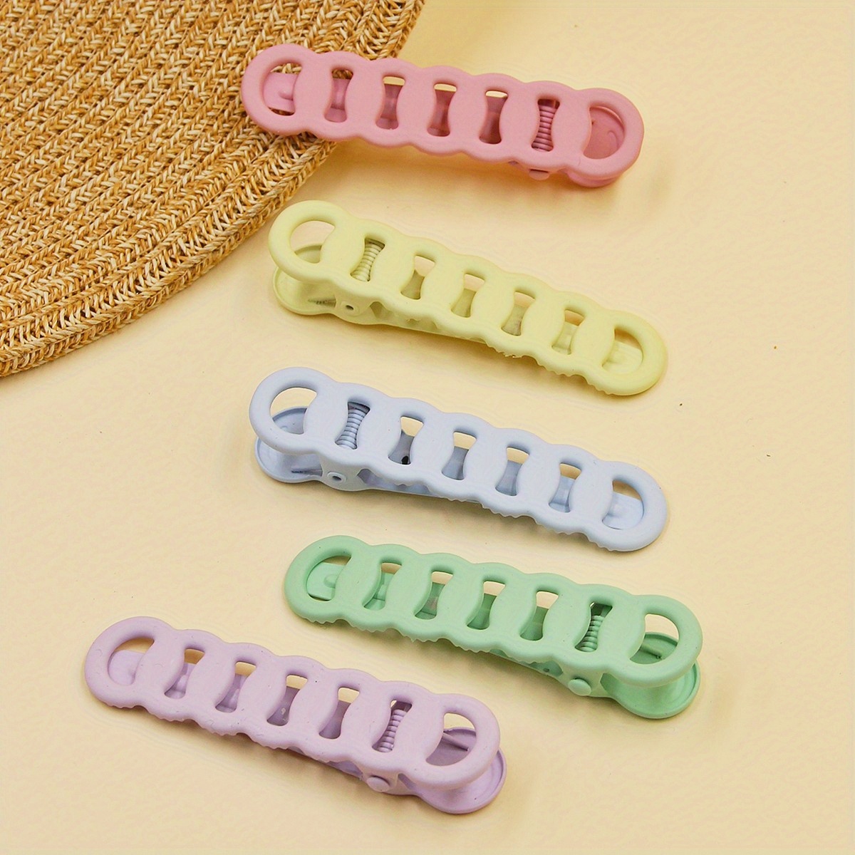 Irregular Hollow Hair Clip Matte Solid Color Duck Billed Clip ...