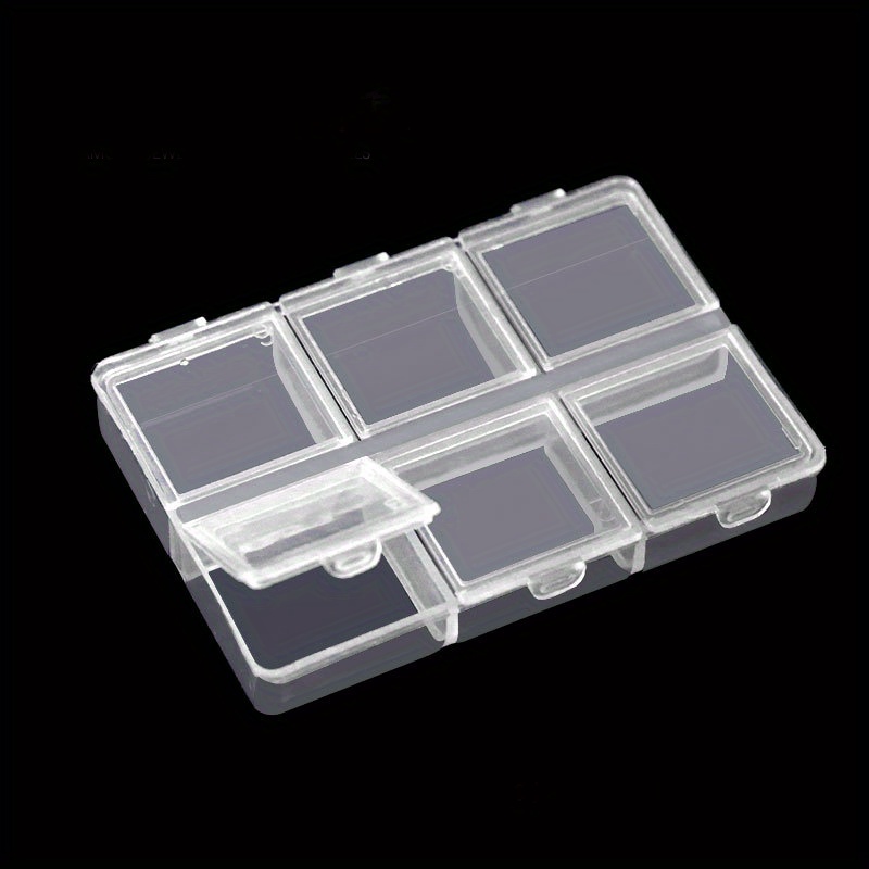 Clear Empty Storage Box Gems Rhinestones Beads Display Nail - Temu New ...