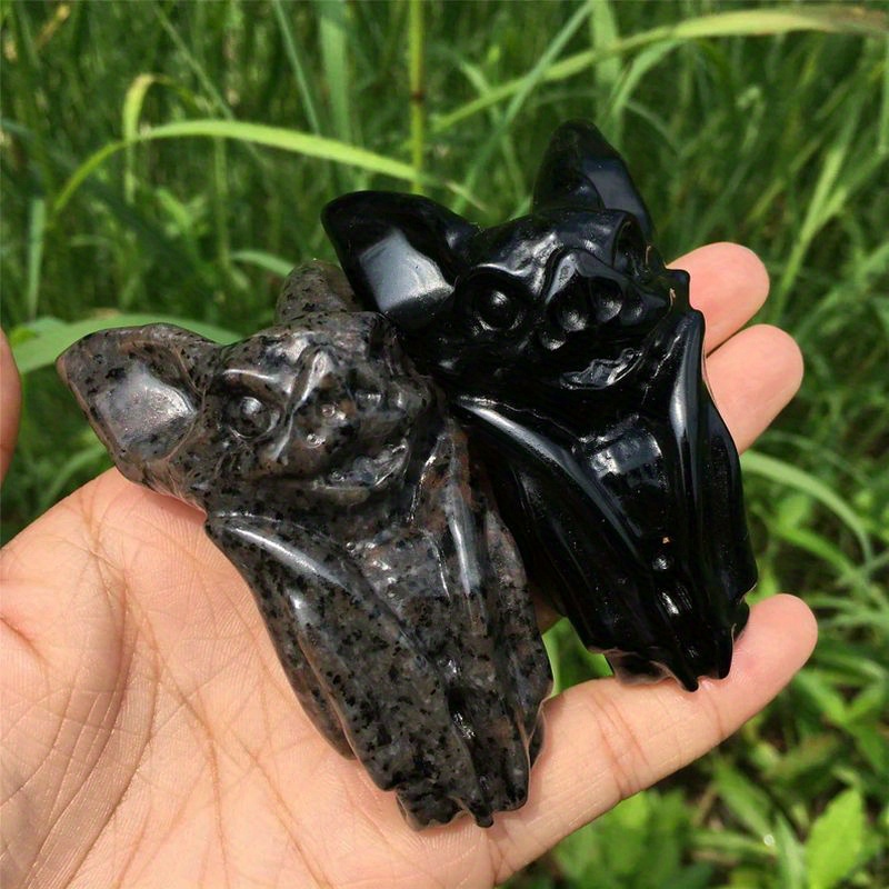 Halloween Bat Skull Carved Quartz Crystal Stone Natural - Temu United ...