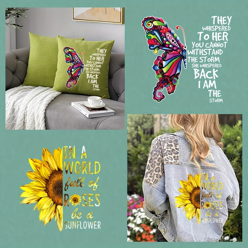 3個 蝶の花アイロン接着服デカールレターアイロン接着パッチ洗えるdiy熱転写ステッカーtシャツ デニムバッグジー Temu Japan