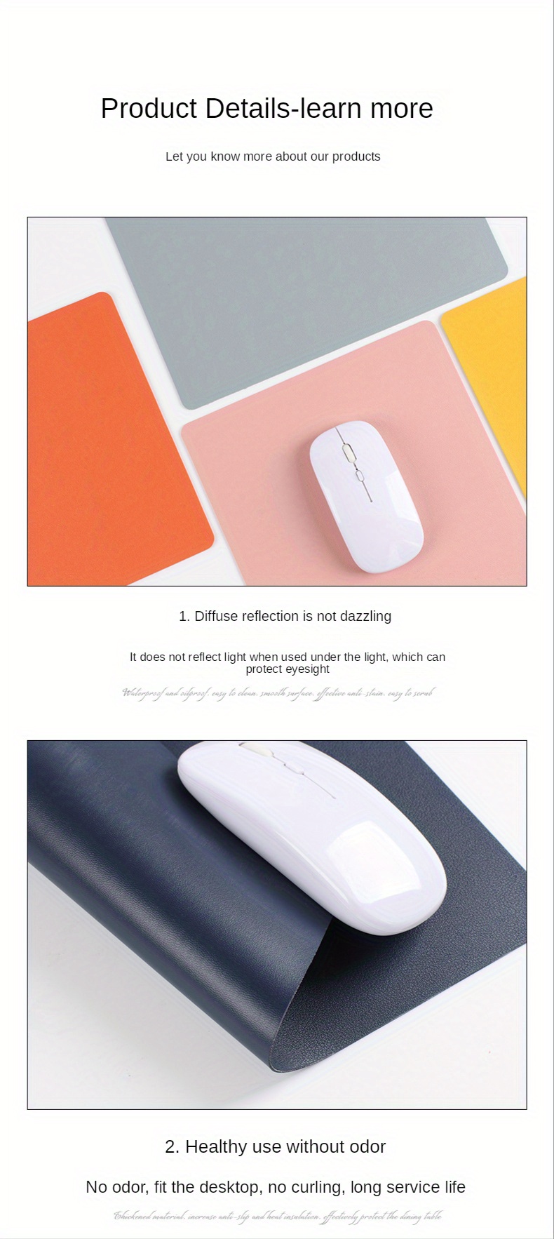 Desk A Stylish Pvc Faux Leather Mouse Pad! - Temu