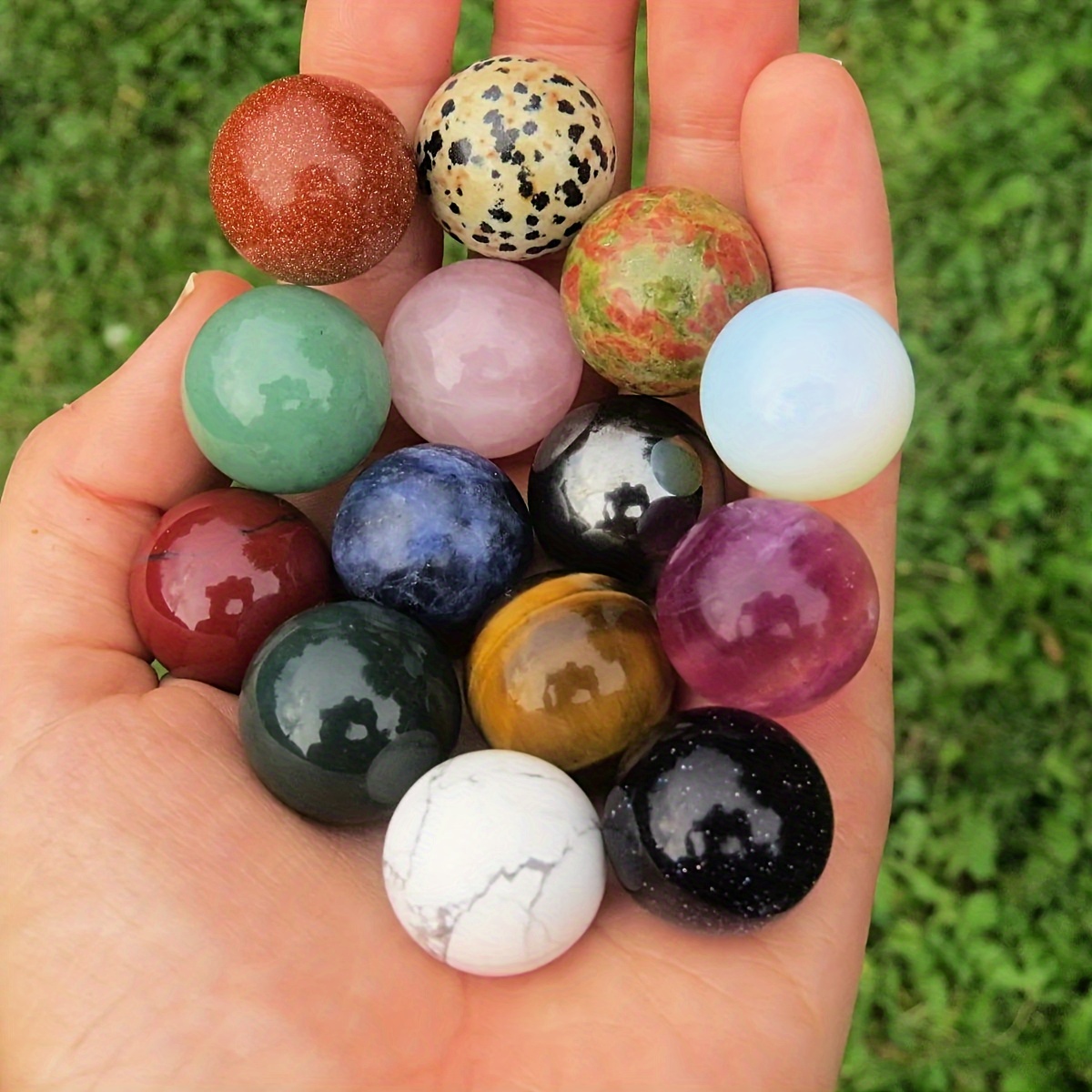 Gemstone Ball Healing Crystal Crafts Natural Amethyst Clear Quartz ...