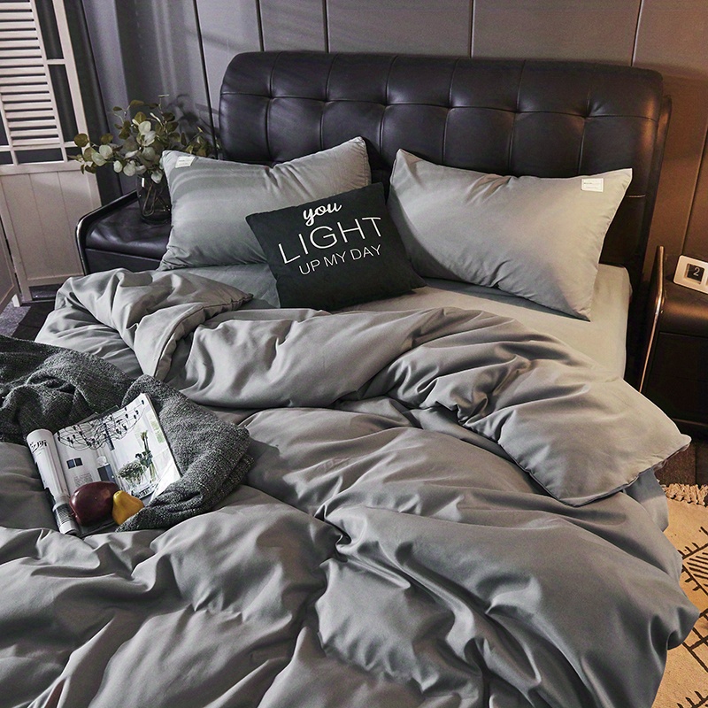 Duvet Cover Set Solid Color Bedding Set Soft Comfortable - Temu Australia