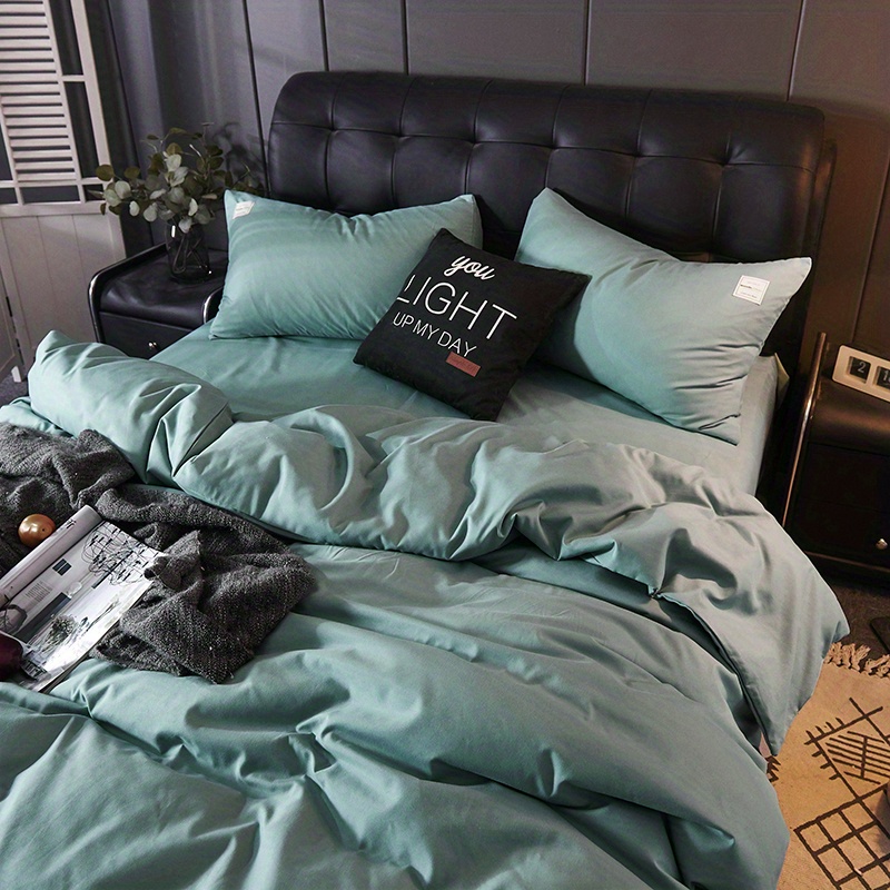 Duvet Cover Set Solid Color Bedding Set Soft Comfortable - Temu Ireland