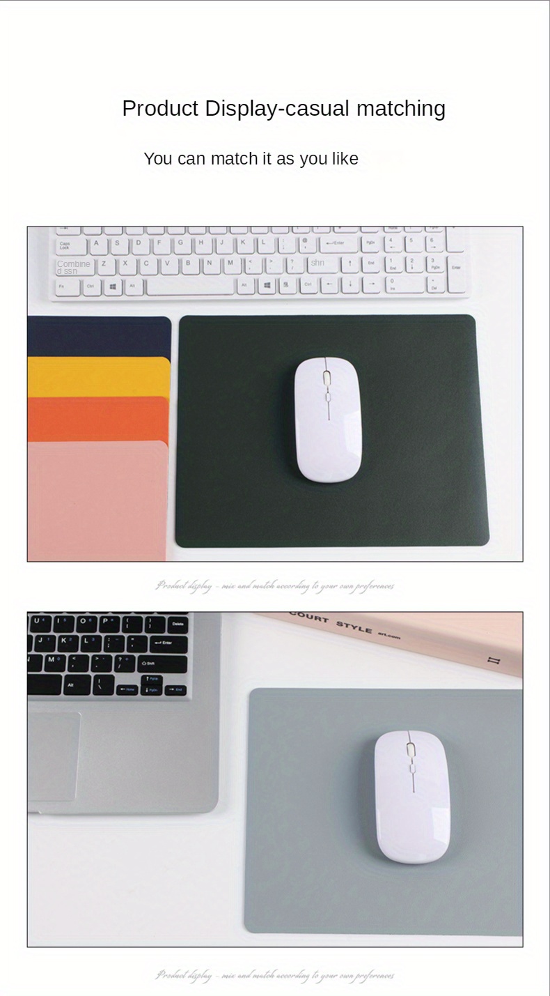 Desk A Stylish Pvc Faux Leather Mouse Pad! - Temu