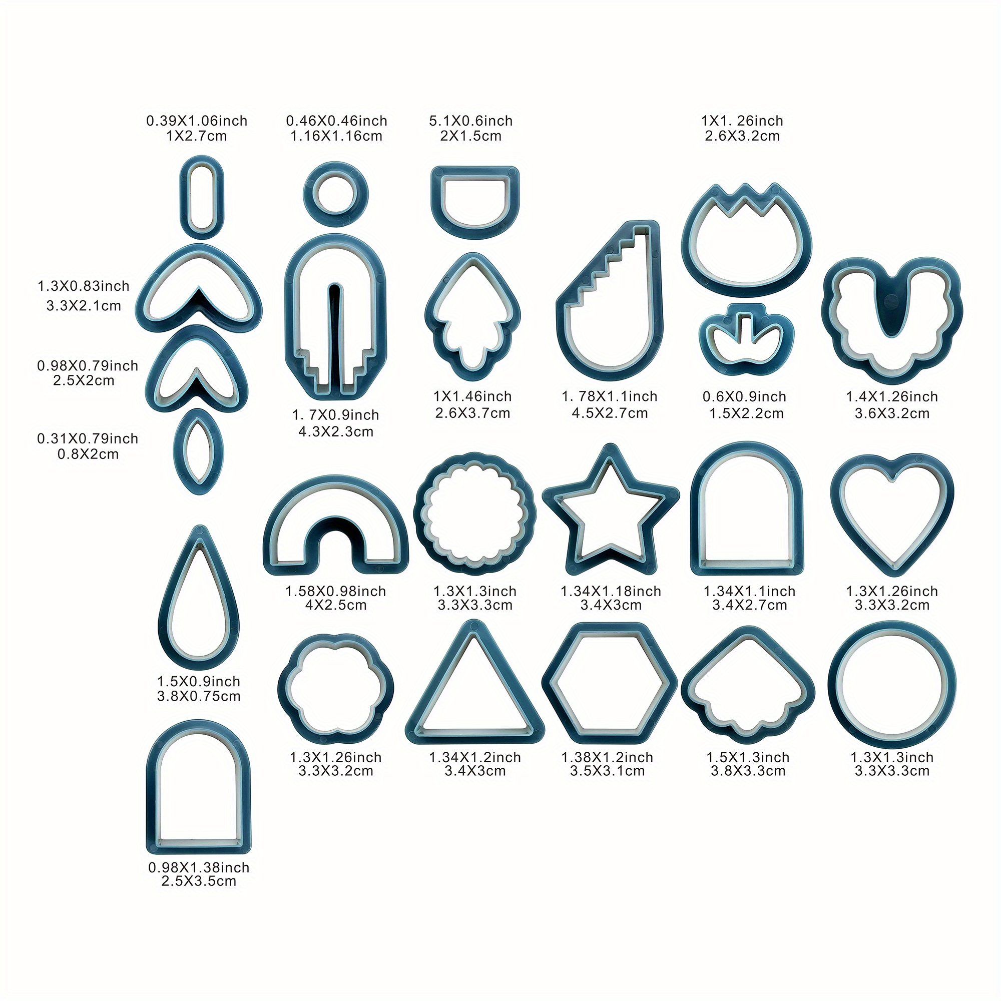 24pcs polymer earring cutter handmade jewelry mold tools utensils clay ...