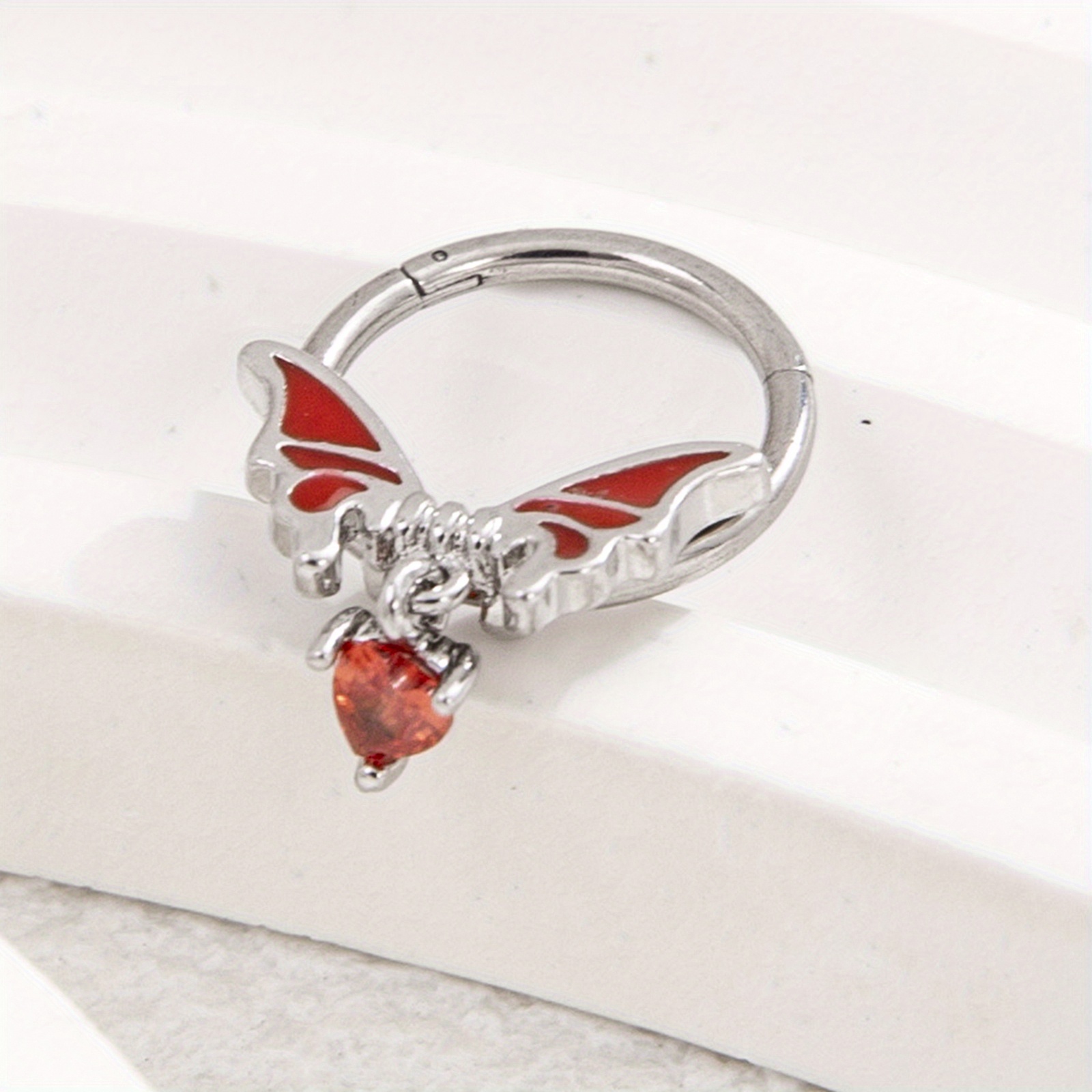 stainless steel hinged nose ring nose septum ear - Temu Australia