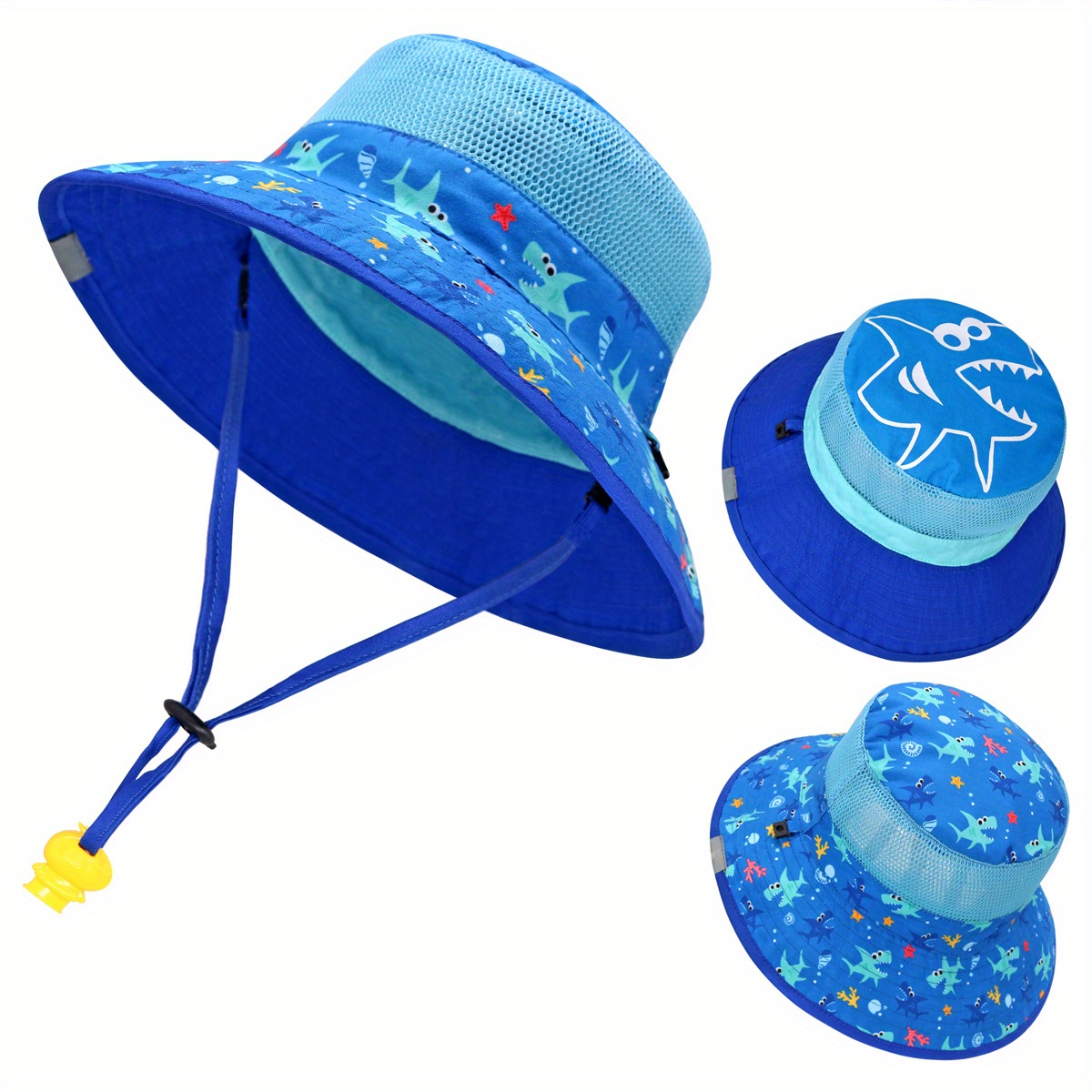 1pc Sun Hat Reversible Summer Hat With Whistles Beach Becket Cap Uv ...