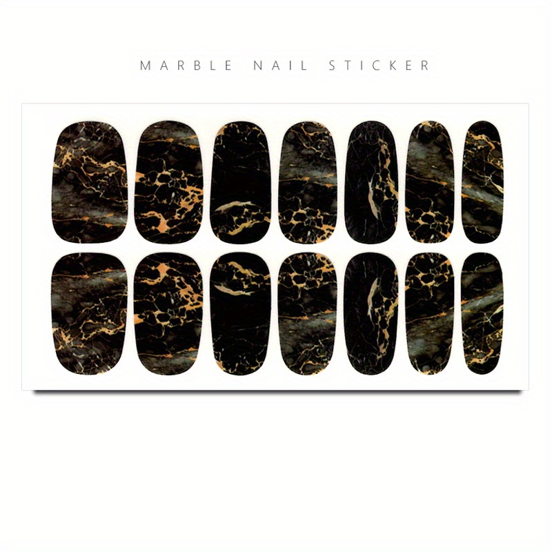 Marble Nail Polish Strips Stickers Nail File Self - Temu