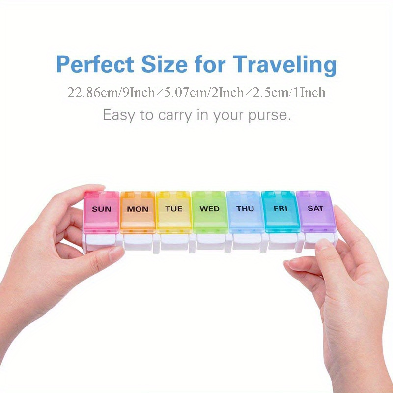 7 Day Mini Pill Organizer Spring Open Design Perfect Travel - Temu ...