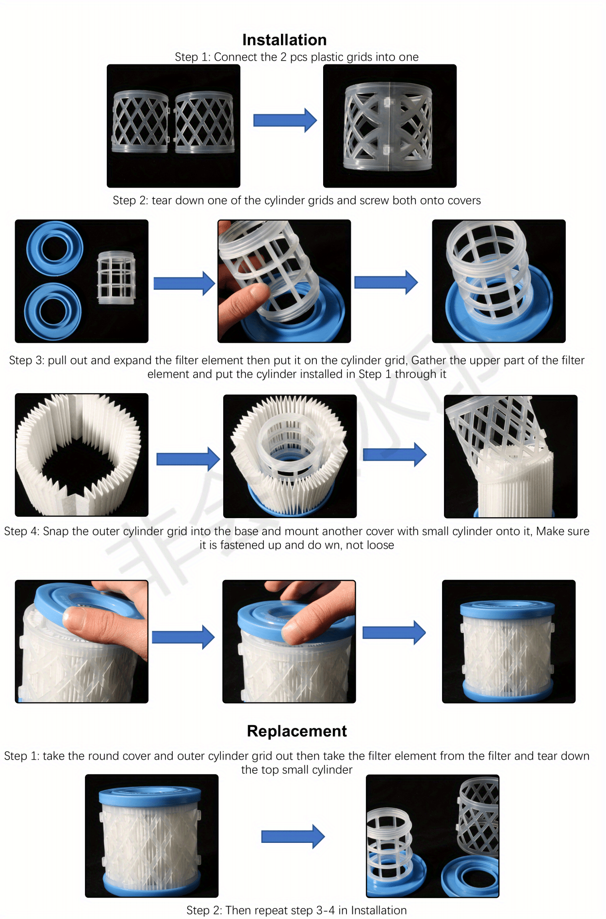 1 Set Detachable Pool Filter Element Replaceable Filter Paper For Reuse ...
