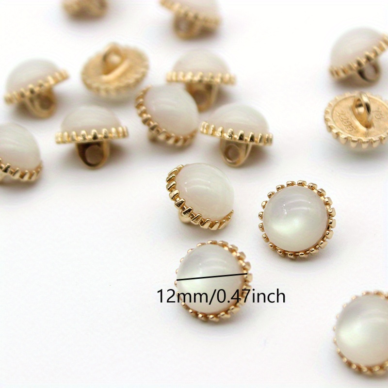 5pcs chic pearl metal buttons for t shirt and decoration 12mm - arts ...