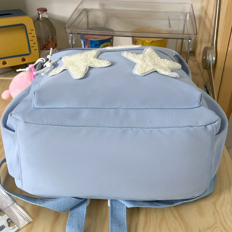 Simple Star Decor School Backpack Casual match Rucksack - Temu Australia