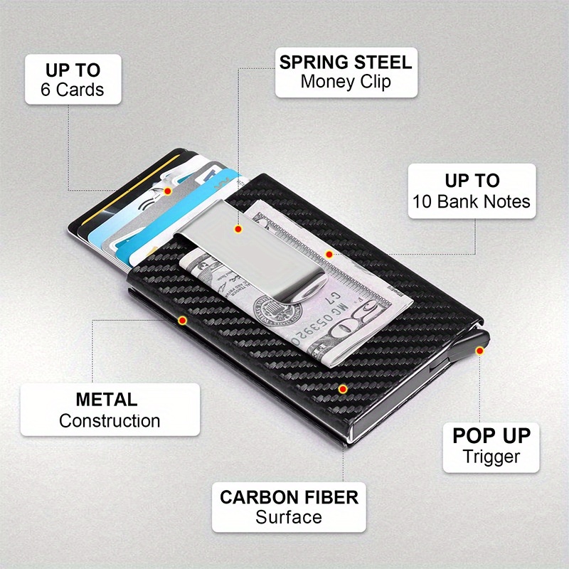 mens credit card holder rfid blocking automatic up wallet aluminum ...