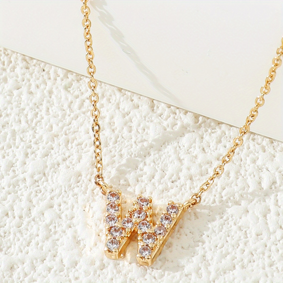 Classic Copper Inlaid Zircon Capital Letter Pendant Necklace - Temu ...