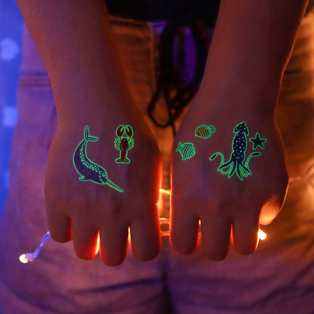 Glowing Mermaid Sea World Temporary Tattoo Stickers - Temu Croatia
