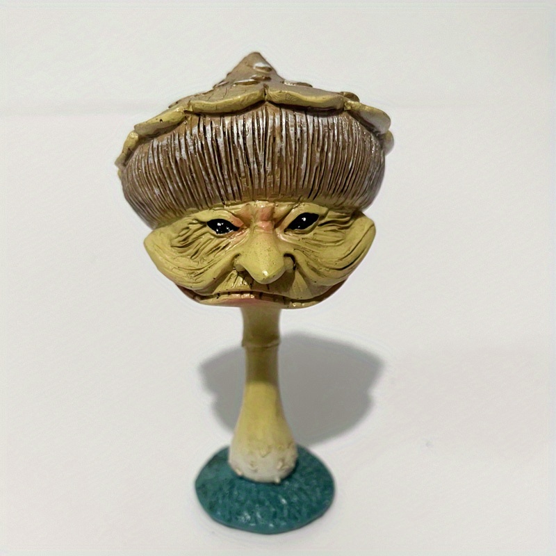 1pc Mushroom Face Statue Exquisite Carving Old Woman Face Mushroom ...