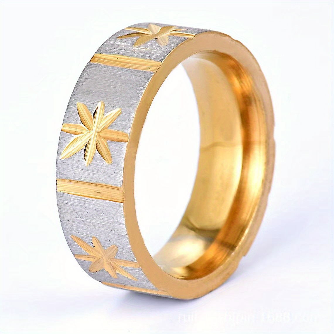 1pc Men's Stainless Steel Ring Matte Trendy Titanium Steel Ring 8mm Men ...