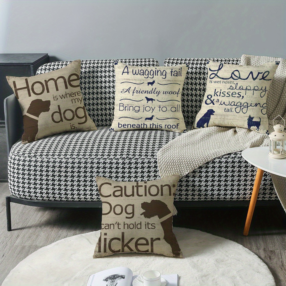 Pet Dog Printed Throw Pillow Cover Living Room Bedroom Sofa - Temu ...