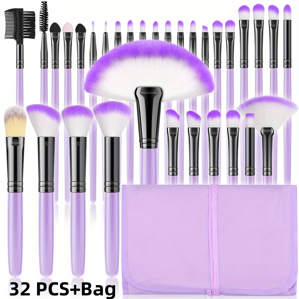 32pcs Complete Function Purple Makeup Brush Kit Professional For ...
