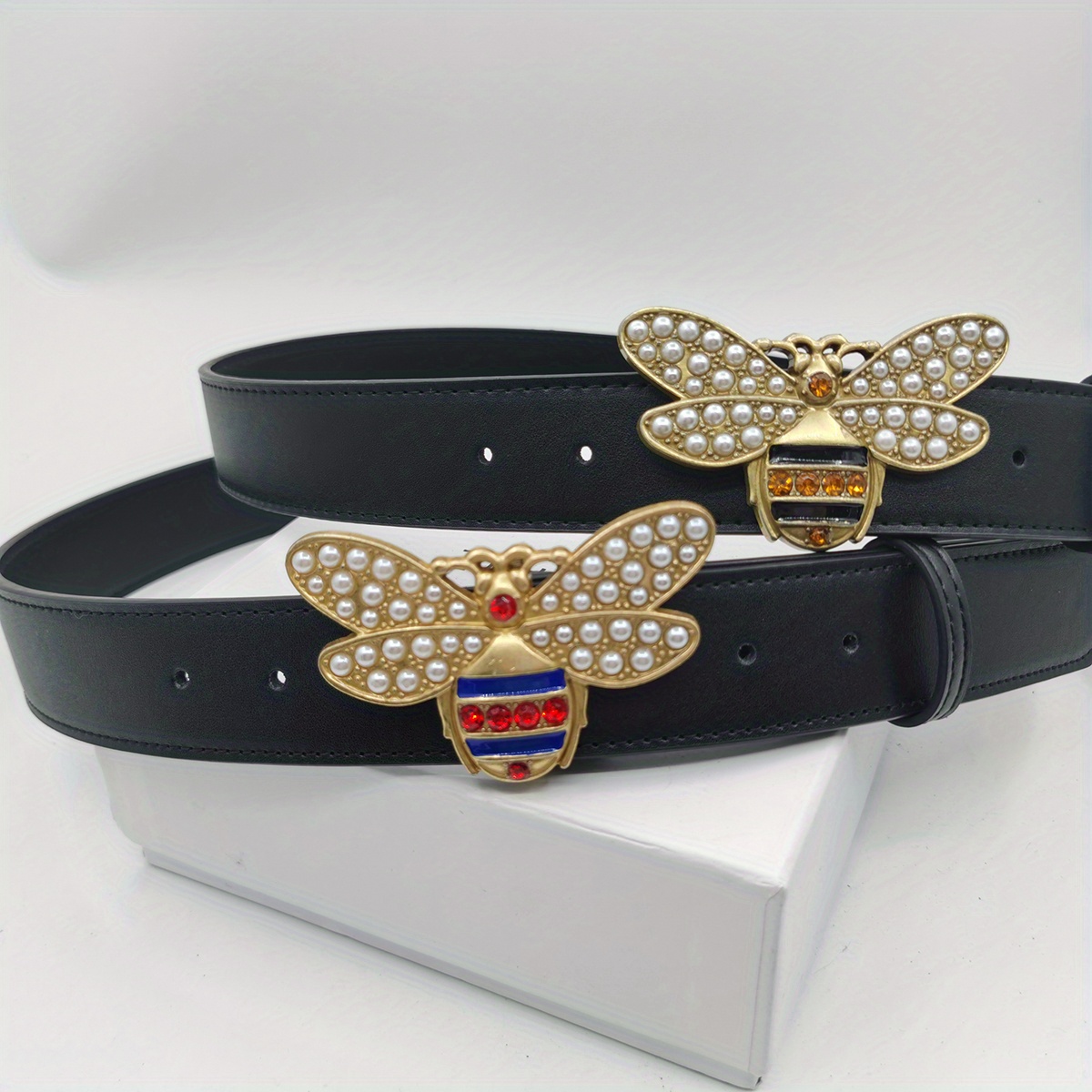 mens belts with bee buckles inlaid pearls and colorful lacquer cool and ...