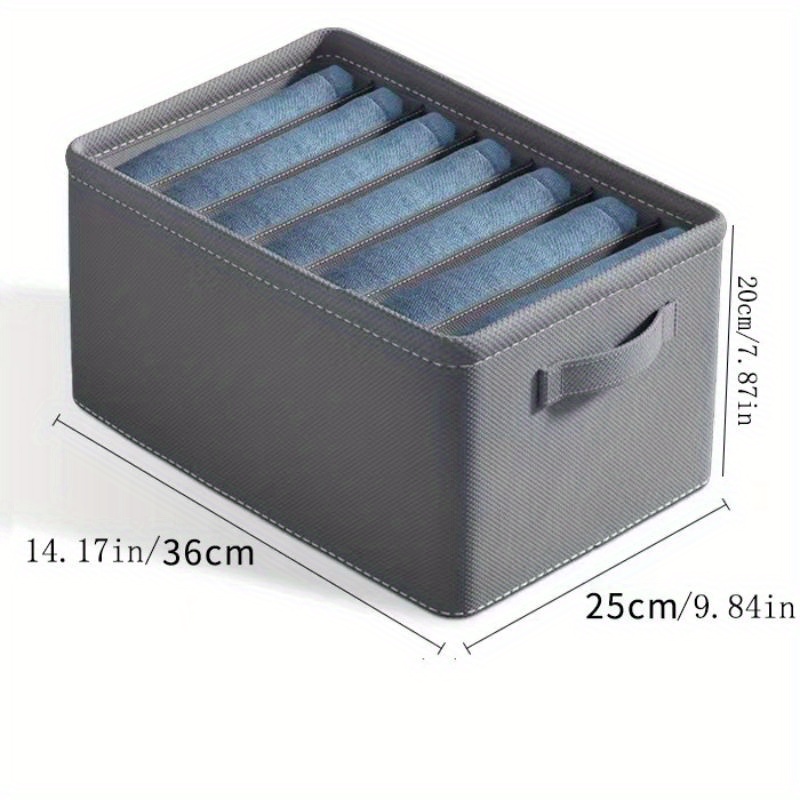Gray Storage Box Lightweight Foldable Contanier With Grids Versatile ...